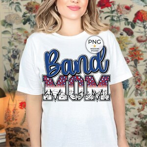 Band Mom PNG Image, Leopard Blue Red Marching Band Design, Sublimation ...
