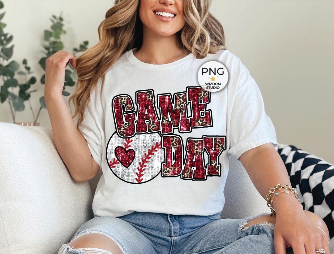 Game Day Baseball PNG Image, Baseball Maroon Faux Sequin Leopard Design ...