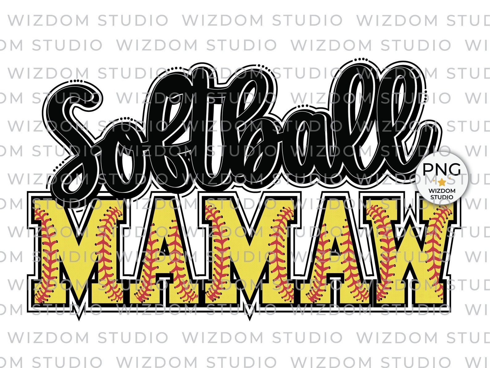 Softball Mamaw PNG Image, Softball Letter Grandma Design, Sublimation ...