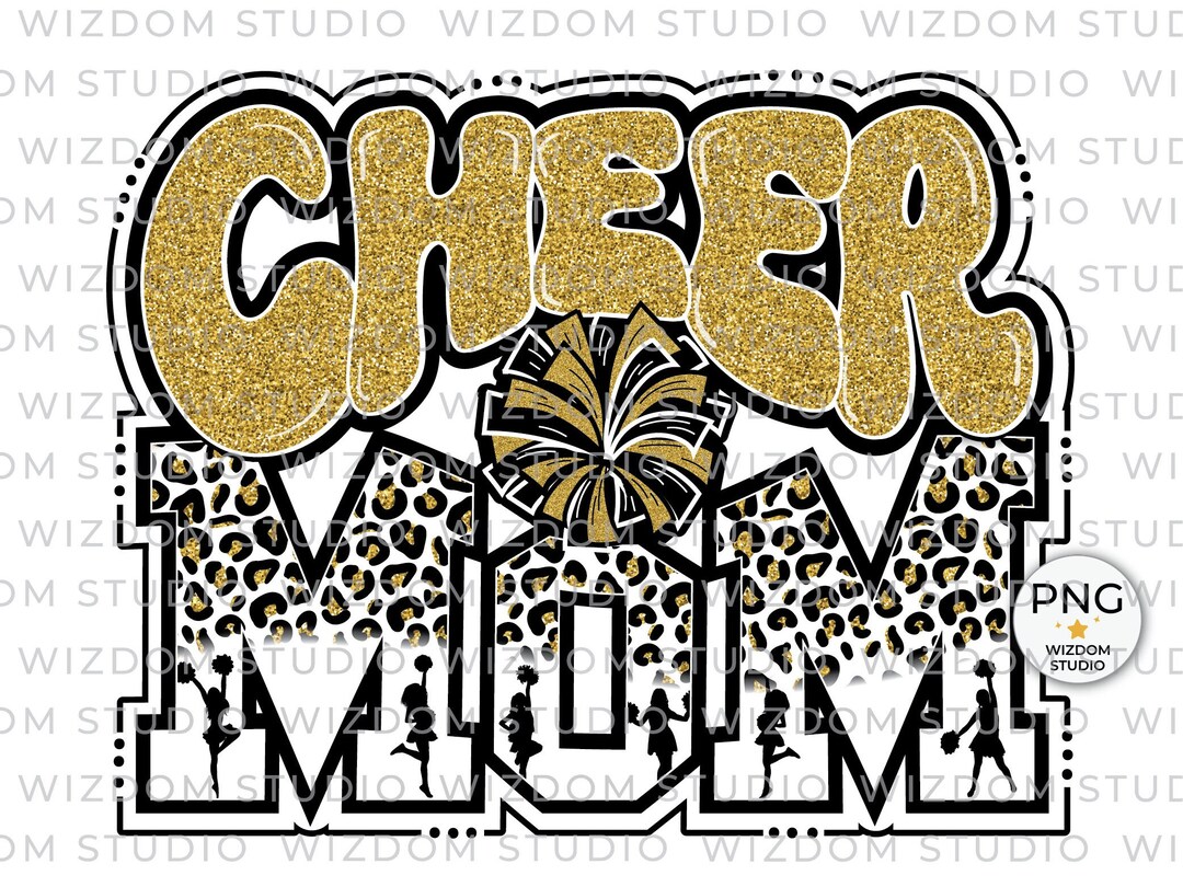 Cheer Mom PNG Image Cheer Leopard Groovy Gold Glitter Design - Etsy