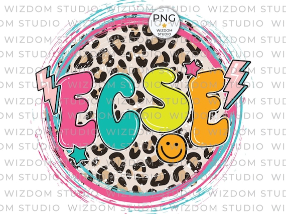 ECSE PNG Image Leopard Teacher Back to School Design - Etsy