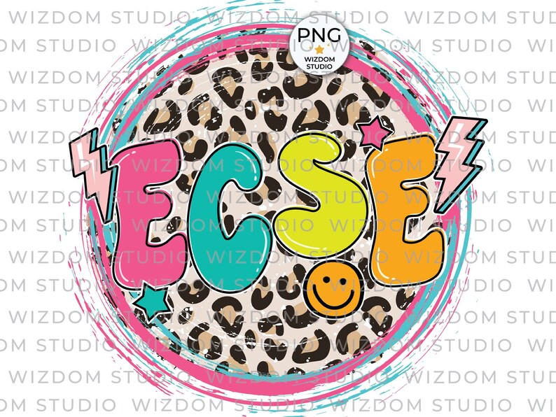 ECSE PNG Image Leopard Teacher Back to School Design - Etsy