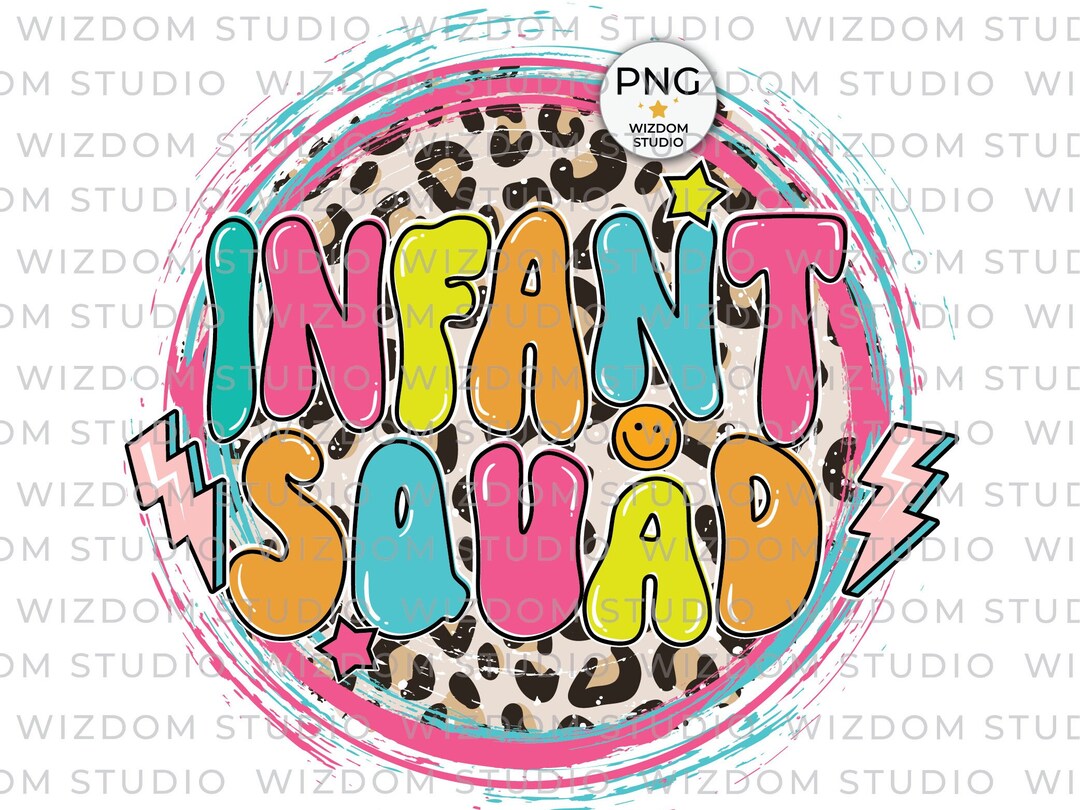 Infant Squad PNG Image Leopard Lightning Bolt Kid Design - Etsy