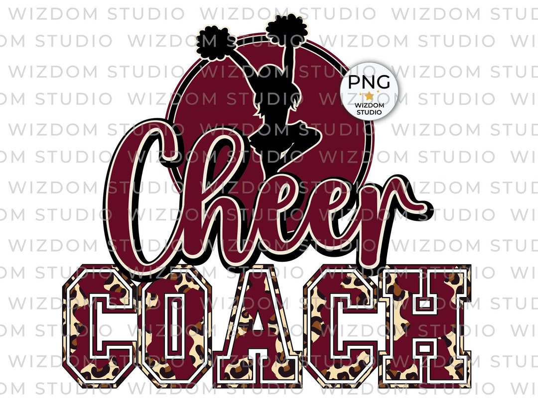 Cheer Coach PNG Image Cheer Leopard Maroon Design - Etsy