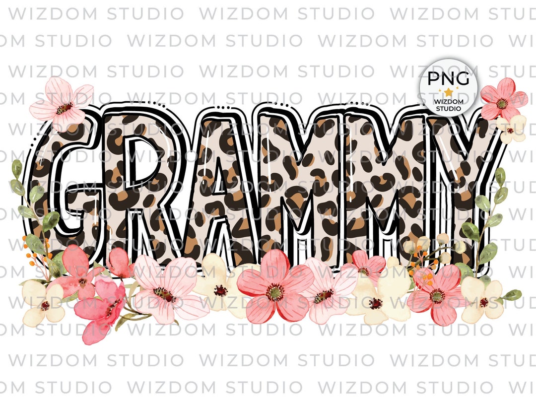 Grammy PNG Image Leopard Floral Design Sublimation Designs - Etsy