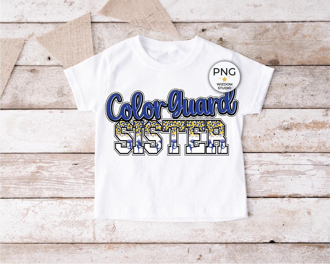 Color Guard Sister PNG Image, Leopard Color Guard Blue Gold Design ...