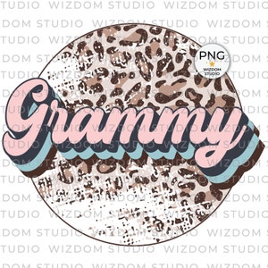 Grammy PNG Image, Leopard Retro Design, Sublimation Designs Downloads ...