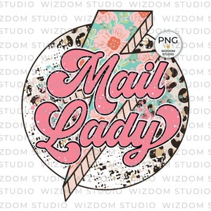 Mail Lady PNG Image, Pink Floral Lightning Bolt Mail Lady Design ...