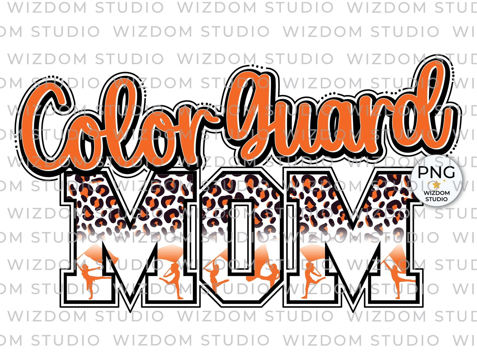 Color Guard Mom PNG Image Leopard Color Guard Orange Design - Etsy