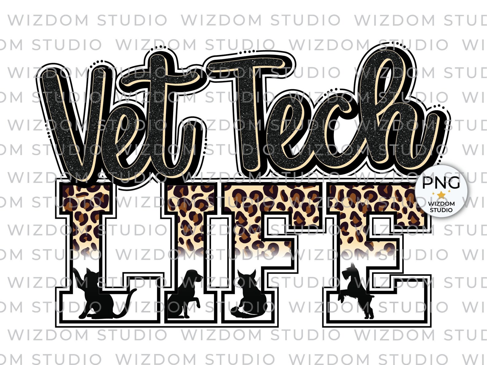 Vet Tech Life PNG Image Leopard Veterinary Design - Etsy