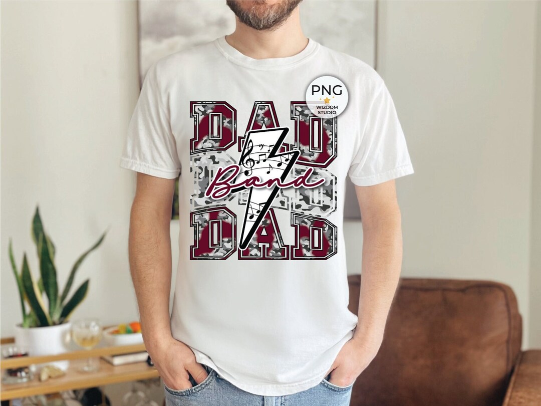 Band Dad PNG Image, Marching Band Lightning Bolt Camo Maroon Design ...