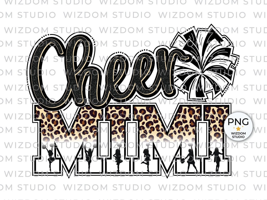 Cheer Mimi PNG Image Leopard Cheer Grandma Black Design - Etsy