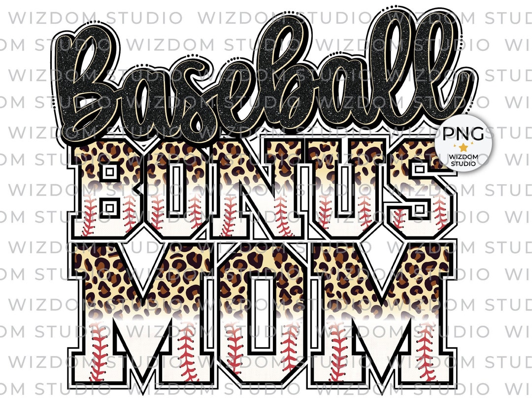 Baseball Bonus Mom PNG Image Baseball Leopard Black Design - Etsy