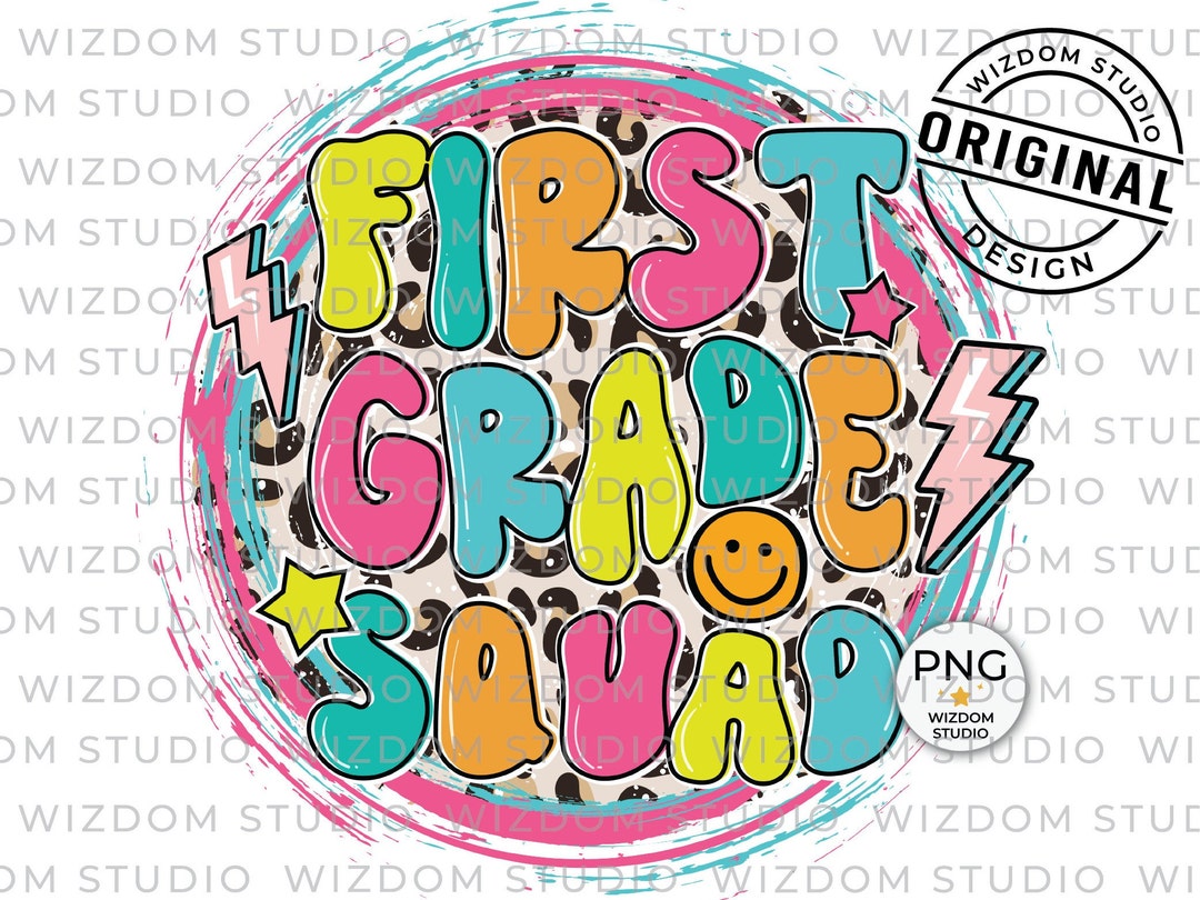 First Grade Squad PNG Image Back to School Design - Etsy
