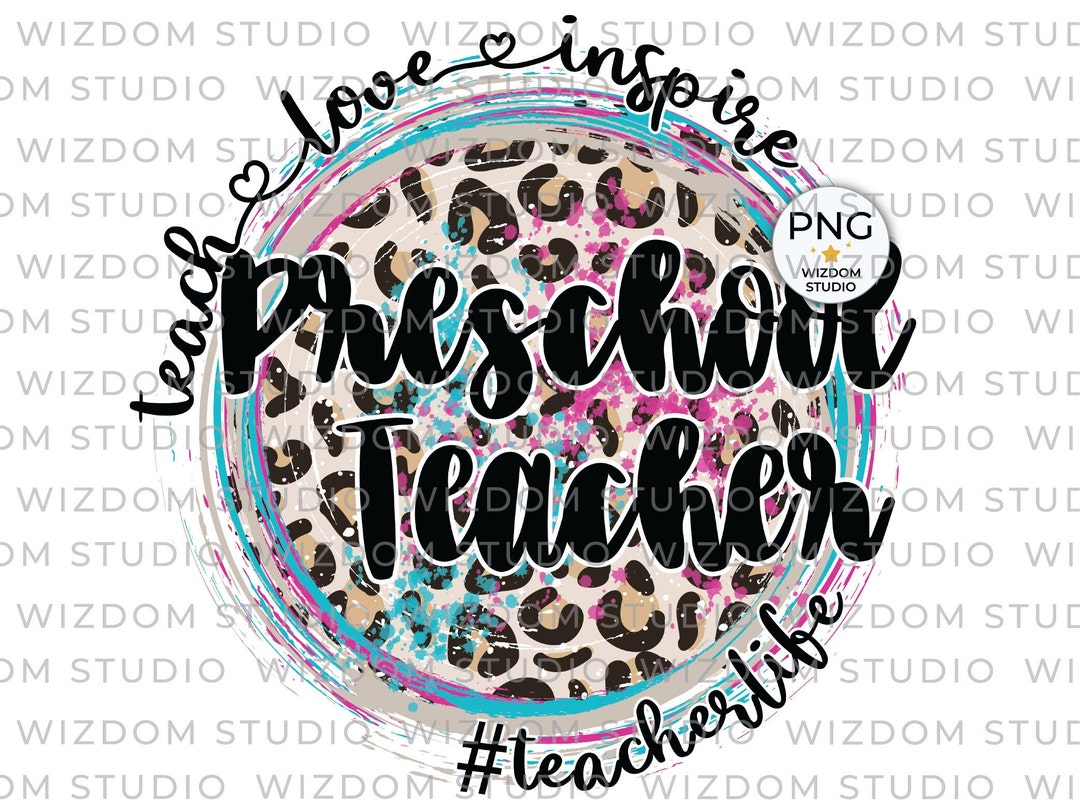 Preschool Teacher PNG Image Teacher Leopard Design - Etsy