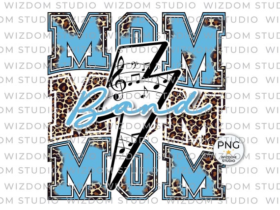 Band Mom PNG Image Marching Band Lightning Bolt Leopard Light - Etsy