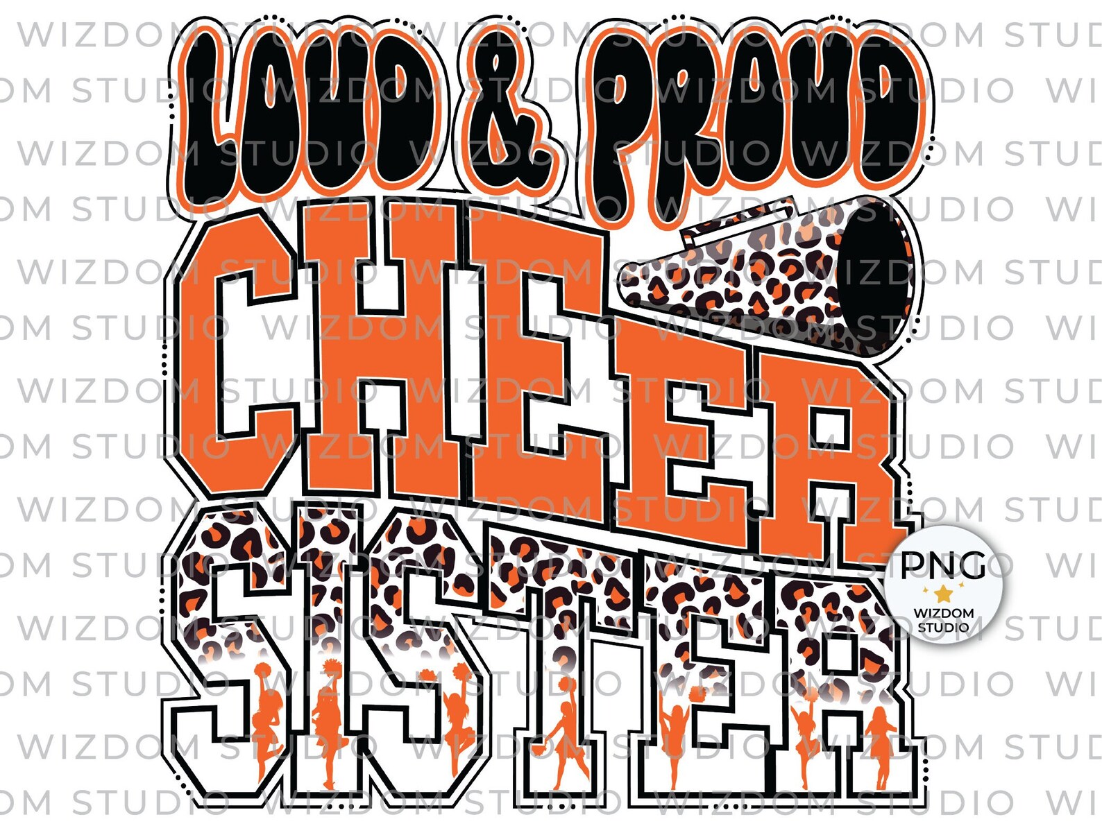 Loud & Proud Cheer Sister PNG Image Leopard Cheer Orange - Etsy