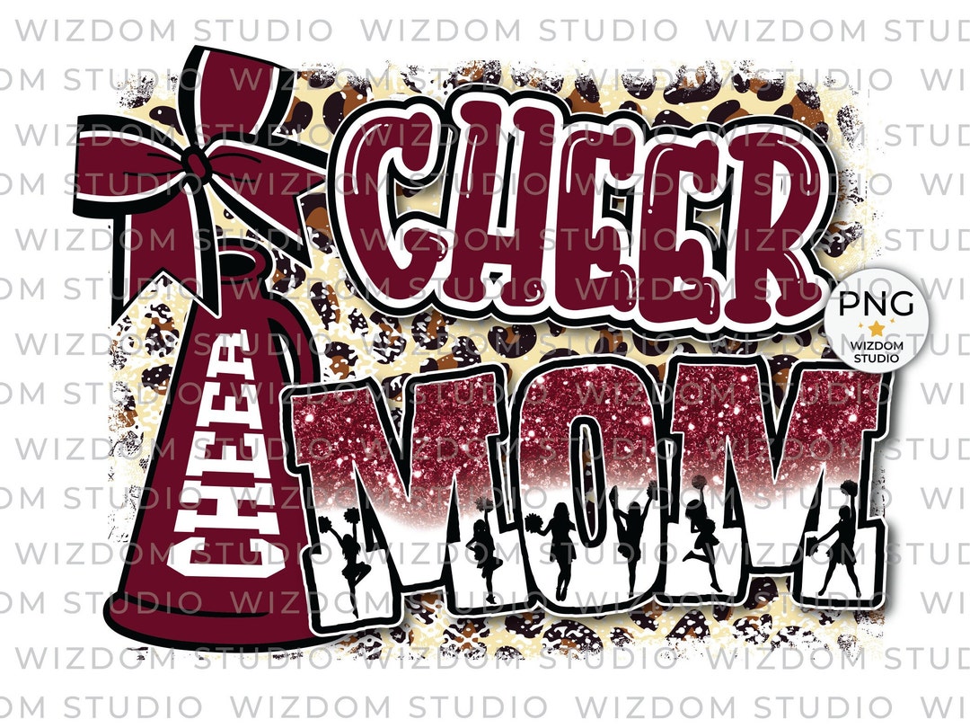 Cheer Mom PNG Image Cheer Leopard Maroon Design Sublimation - Etsy