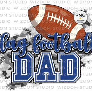 Flag Football Dad PNG Image, Blue Flag Football Camo Design ...
