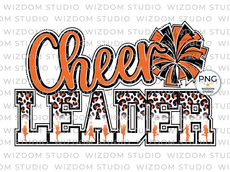 Cheerleader PNG Image Leopard Cheer Orange Design - Etsy