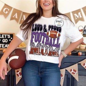 Loud & Proud Football Mom PNG Image, Leopard Football Purple Design ...