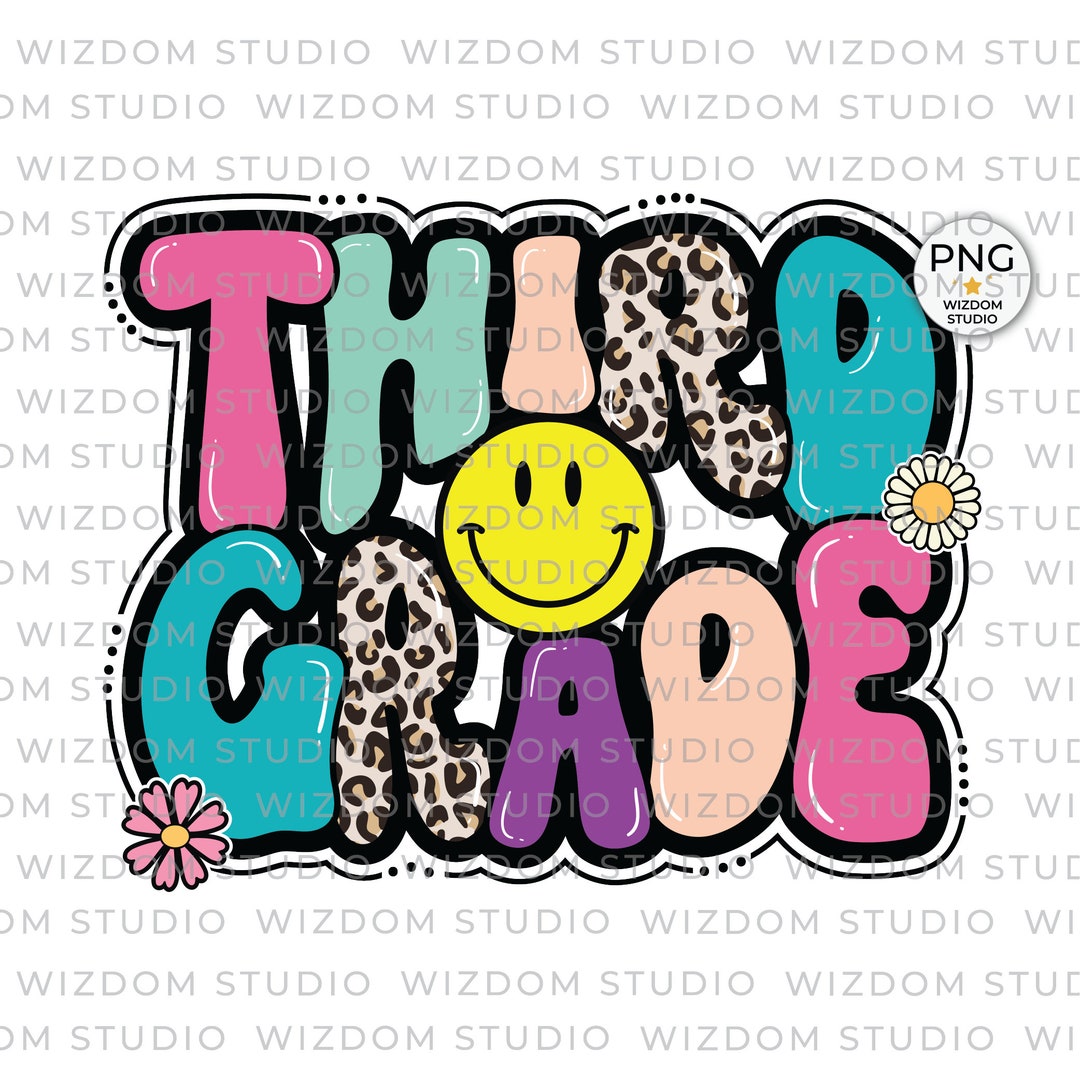 Third Grade PNG Image, Back to School Leopard 3rd Grade Design ...