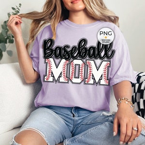 Baseball Mom PNG Image, Baseball Letter Design, Sublimation Design ...