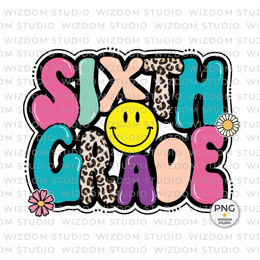 Sixth Grade PNG Image, Back to School Leopard 6th Grade Design ...