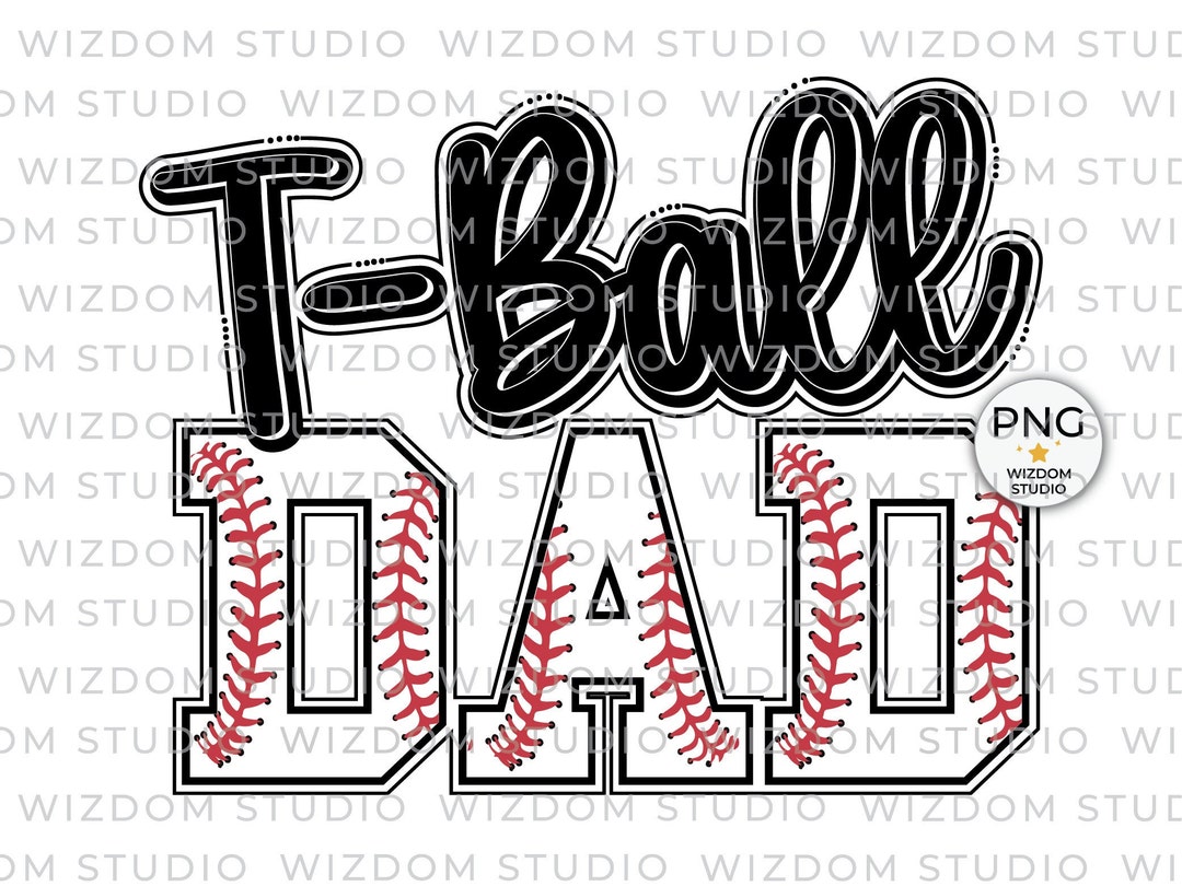 T-ball Dad PNG Image Tee Ball Black Baseball Design - Etsy