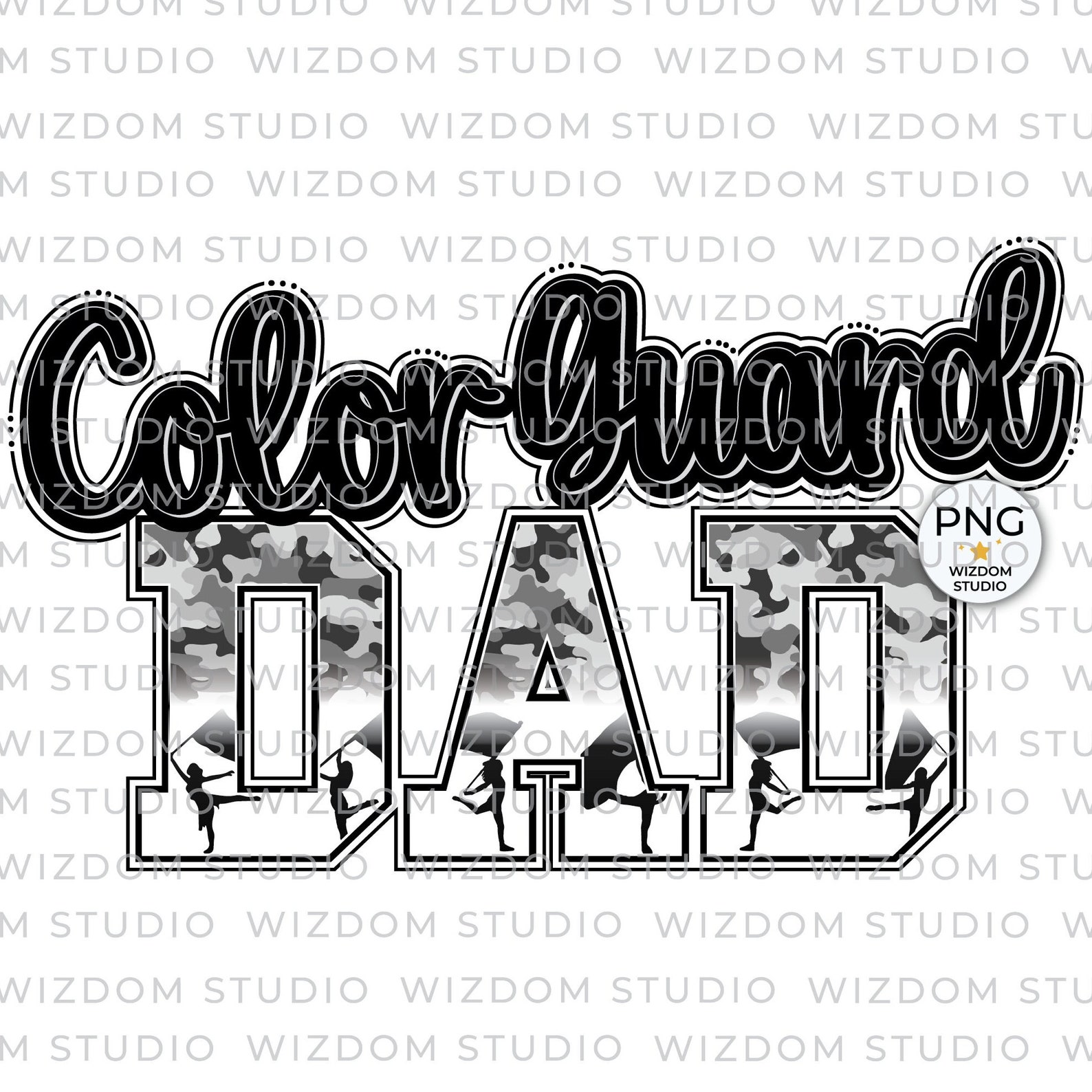 Color Guard Dad PNG Image, Camo Color Guard Black Design, Sublimation ...