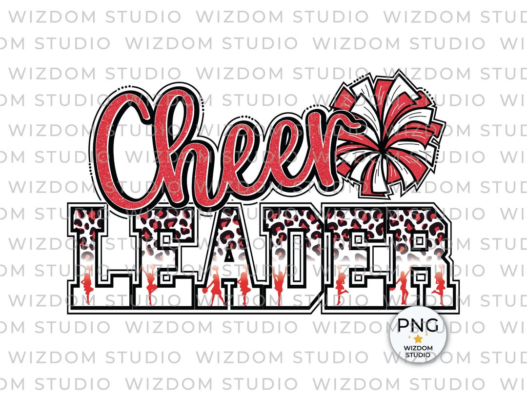Cheerleader PNG Image Leopard Cheer Red White Design - Etsy