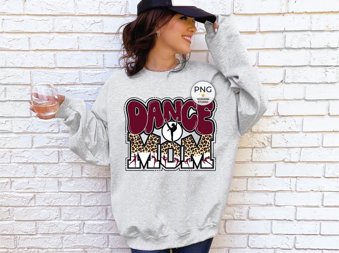 Dance Mom PNG Image, Dance Leopard Groovy Maroon Design, Sublimation ...