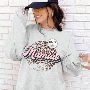 Mamaw PNG Image, Pink Leopard Retro Design, Sublimation Designs ...