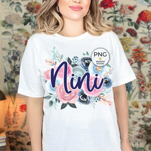 Nini PNG Image, Floral Nini Design, Sublimation Designs Downloads, PNG ...