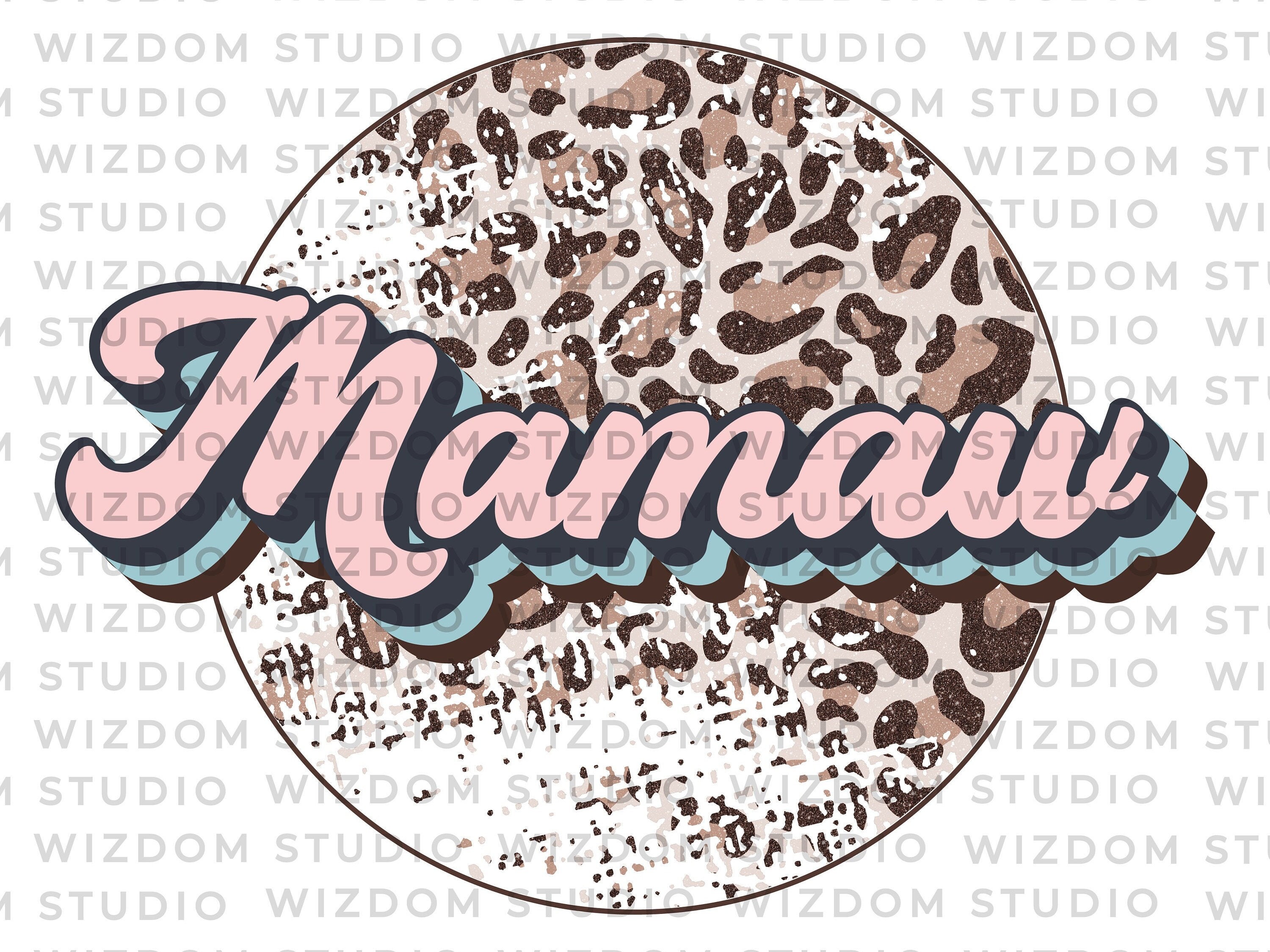 Mamaw PNG Image Pink Leopard Retro Design Sublimation - Etsy