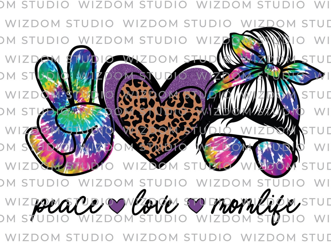 Peace Love Momlife PNG Image, Tie Dye Leopard Summer Design ...
