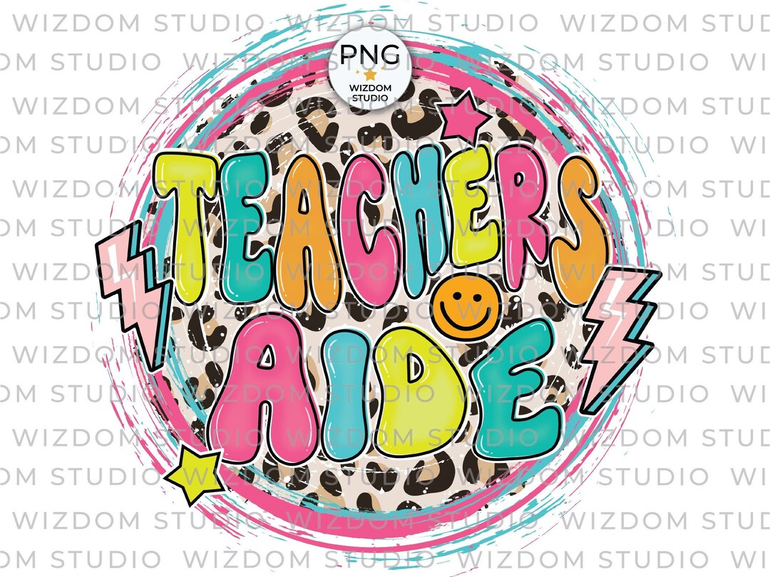 Teachers Aide PNG Image, Leopard Teacher Back to School Design ...