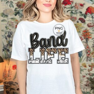 Band Life PNG Image, Leopard Marching Band Black Design, Sublimation ...