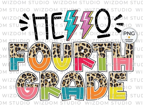 Hello Fourth Grade PNG Image Back to School Design - Etsy