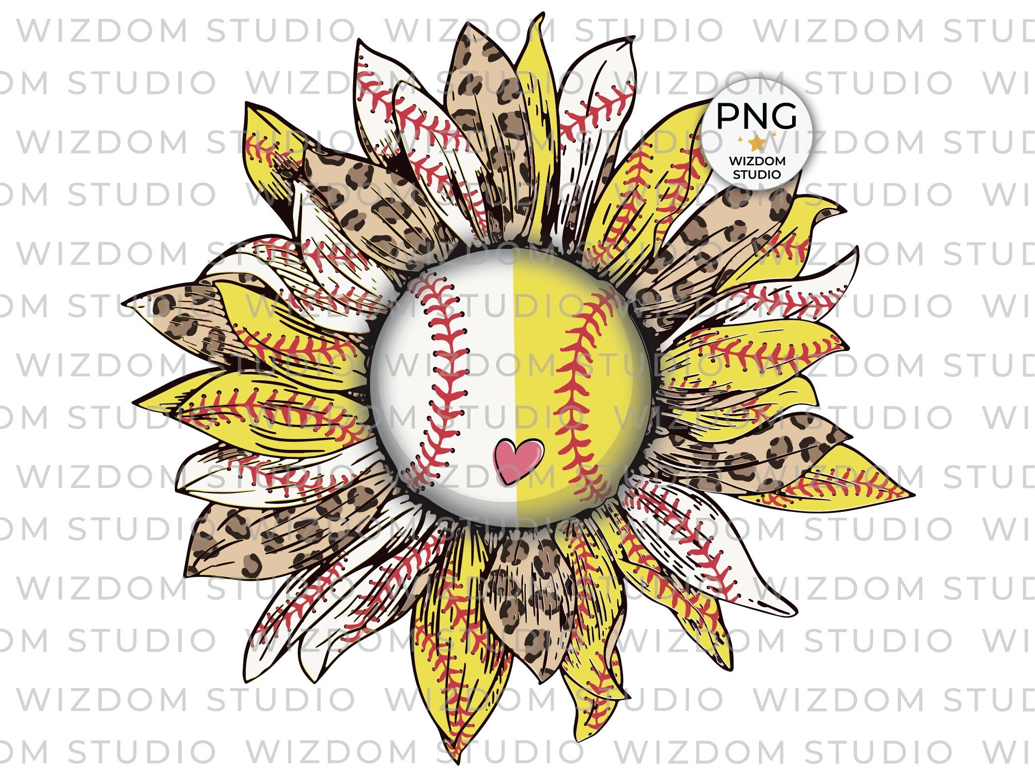 Baseball Softball Sunflower PNG Image Baseball Softball - Etsy