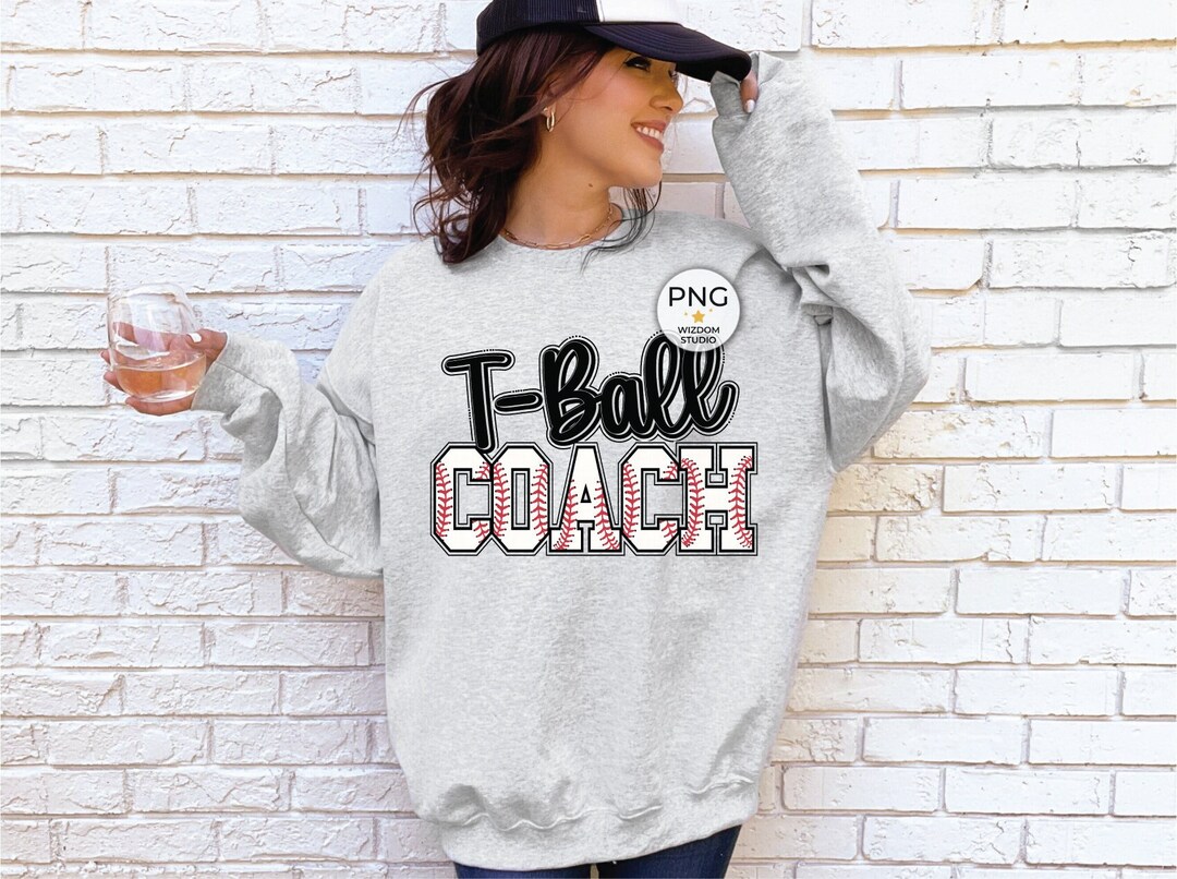 T-ball Coach PNG Image, Tee Ball Baseball Lace Design, Sublimation ...