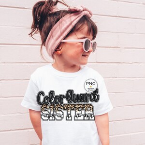 Color Guard Sister PNG Image, Leopard Color Guard Black Design ...