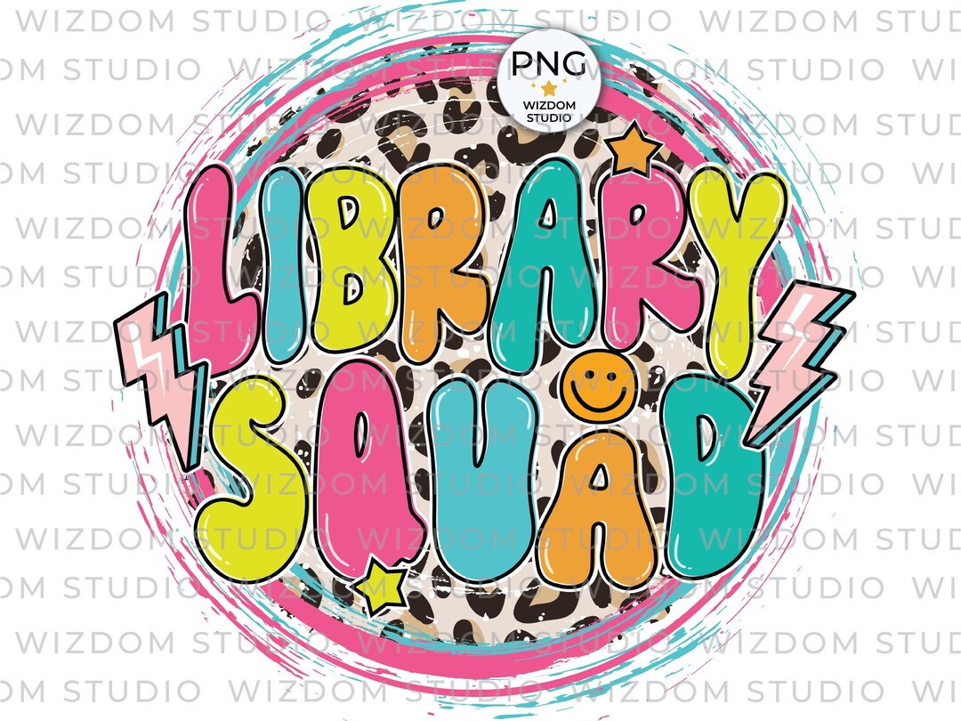 Library Squad PNG Image, Librarian Leopard Lightning Bolt Design ...