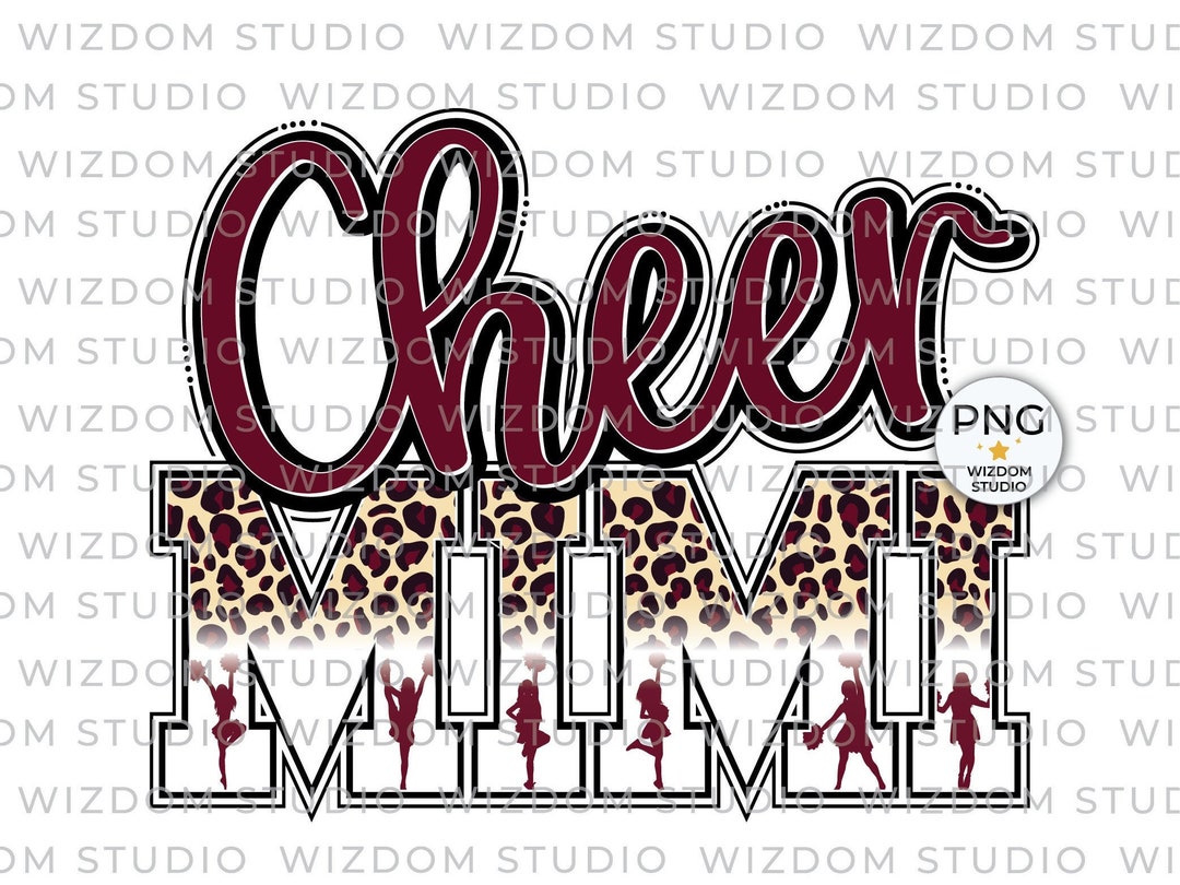 Cheer Mimi PNG Image Leopard Cheer Grandma Maroon Design - Etsy