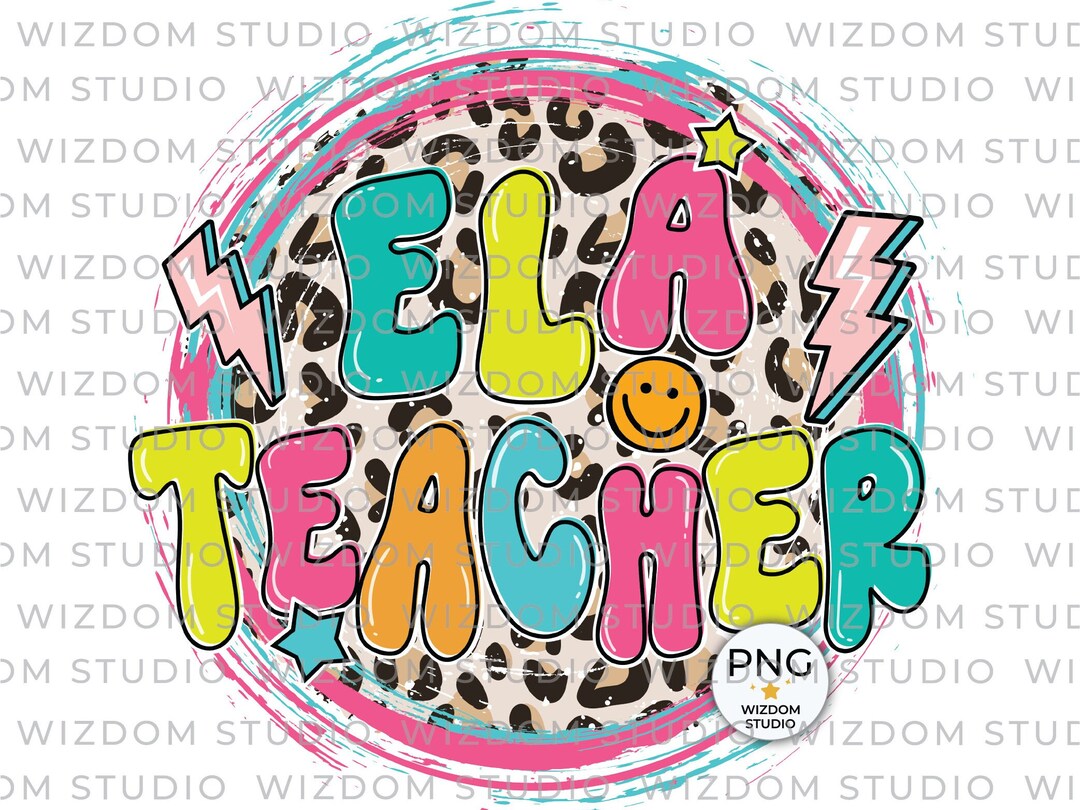 ELA Teacher PNG Image, Leopard Teacher Back to School Design ...