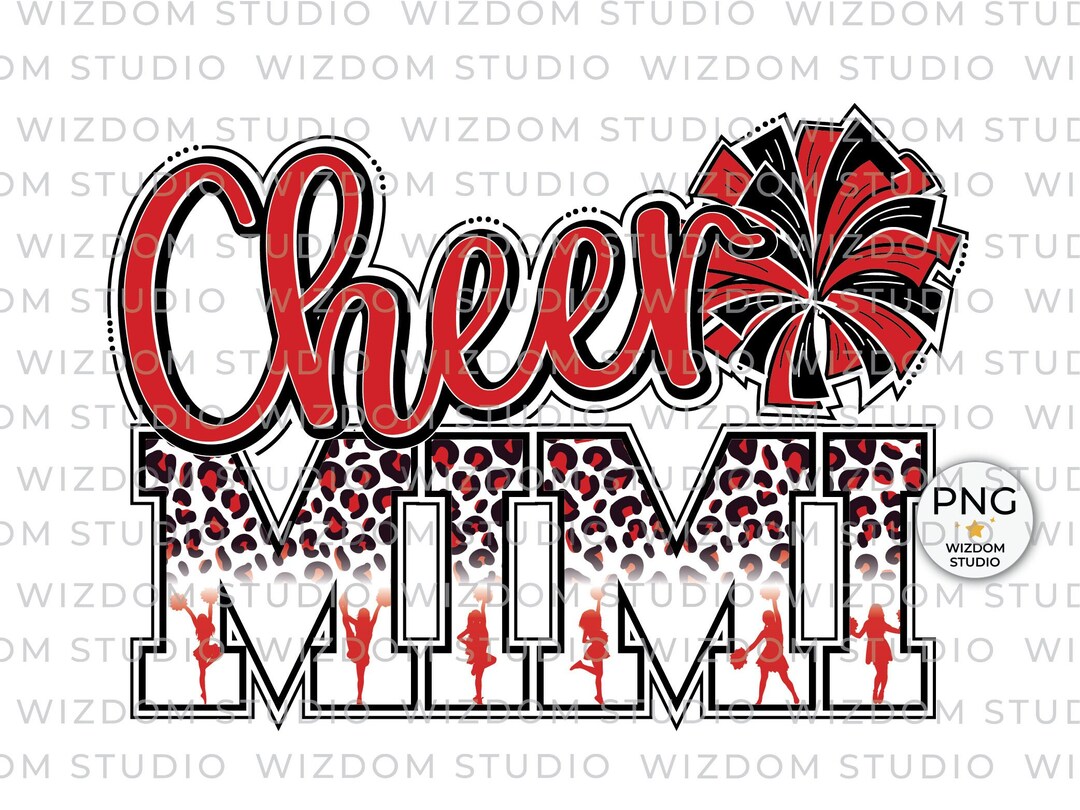 Cheer Mimi PNG Image, Leopard Cheer Grandma Red Design, Sublimation ...