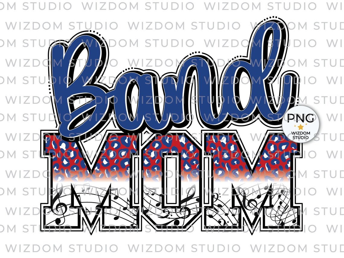Band Mom PNG Image Leopard Blue Red Marching Band Design - Etsy