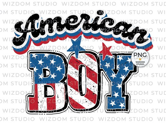 American Boy PNG Image 4th of July Patriotic Boy Design - Etsy