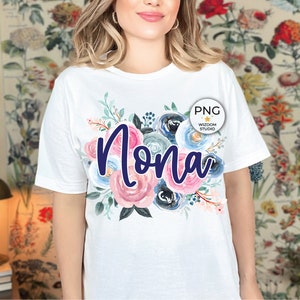 Nona PNG Image, Floral Nona Design, Sublimation Designs Downloads, PNG ...