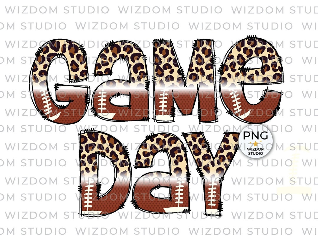 Game Day PNG Image Football Leopard Letter Design - Etsy